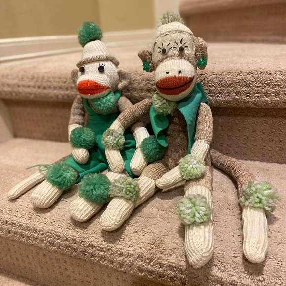 Vintage 1980’s | Other | Vintage 98s Homemade Sock Monkey Set Him Her ...